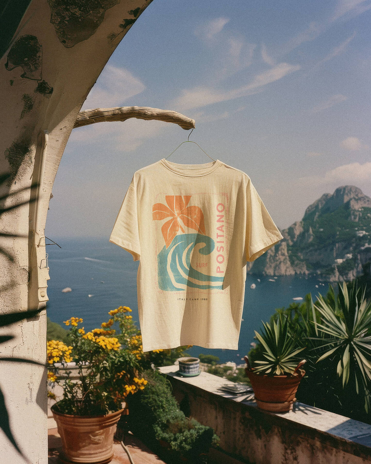 Positano Italy Surf Graphic Tee – The Palms Club LA